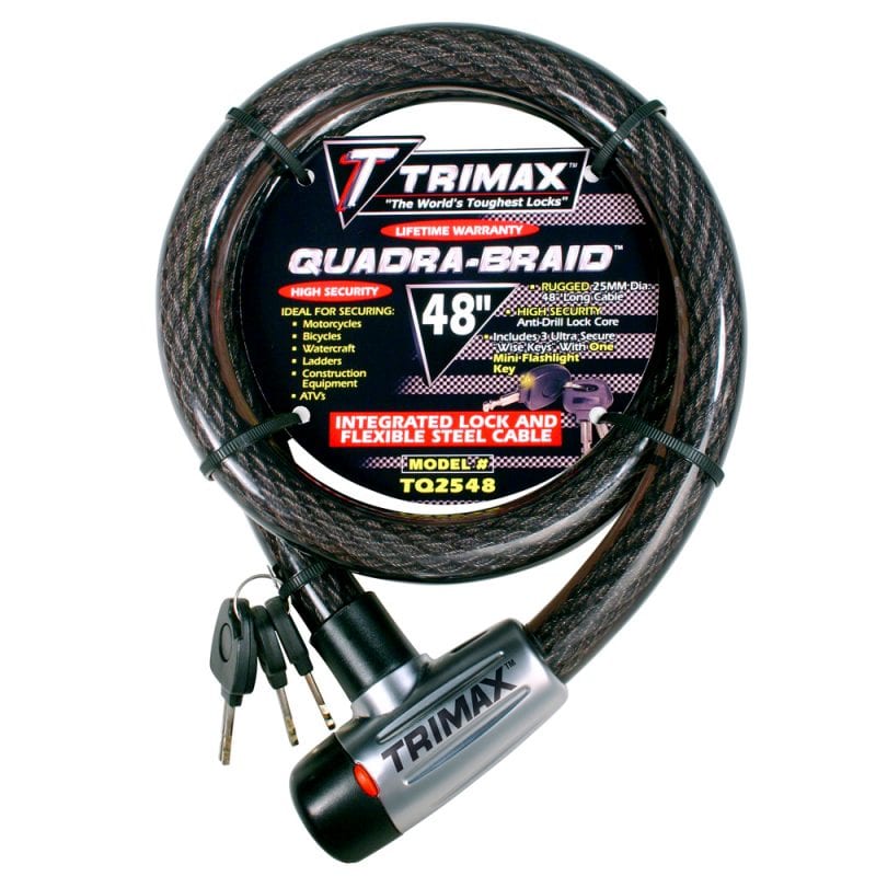 Trimax TQ2548 TRIMAFLEX 48" x 25mm Long Integrated Keyed Cable Lock – Speedway Trailers