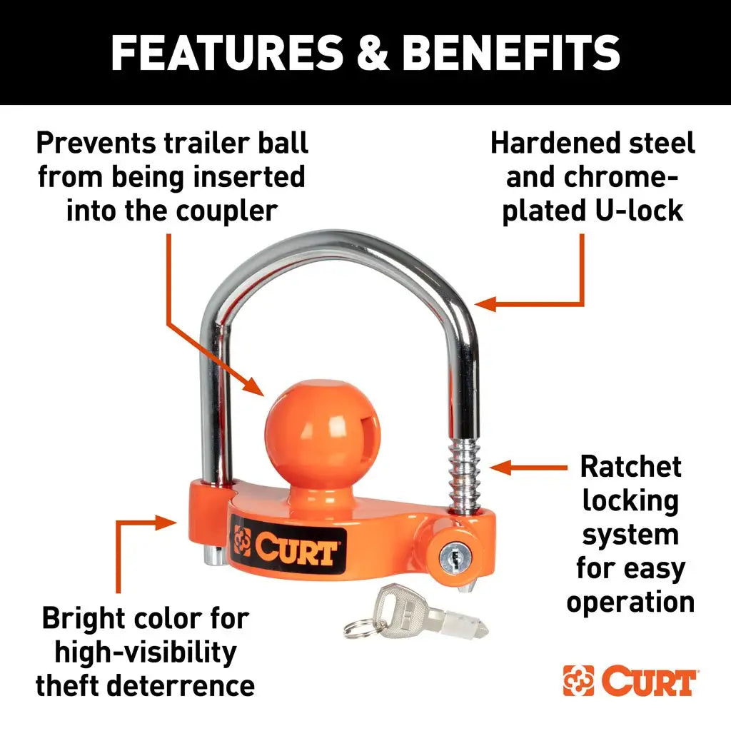 Curt Hitch & Coupler Lock Set, 2" or 2-1/2" Receivers, 1-7/8" to 2-5/1 ...