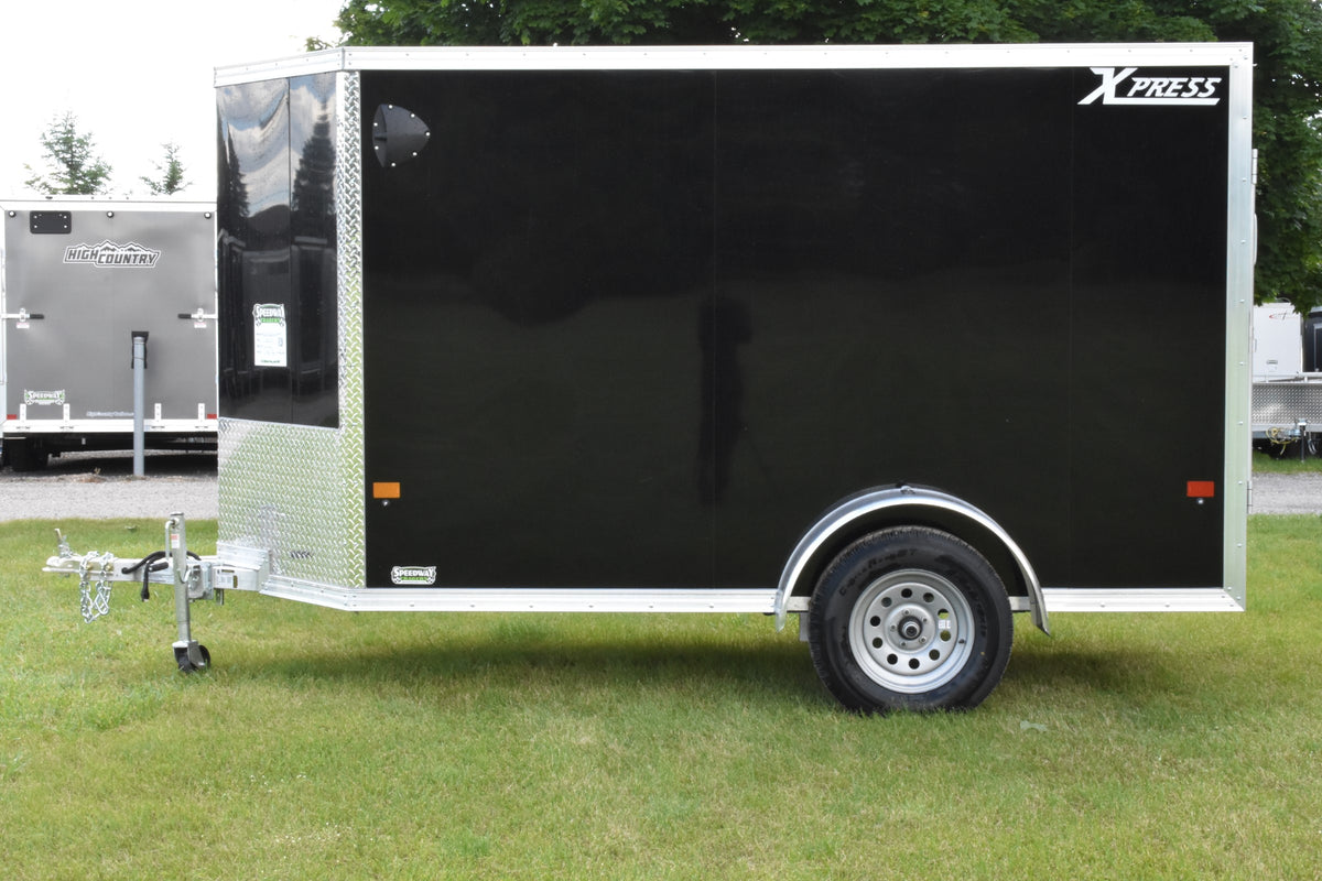 5' x 10' Alcom Xpress Single Axle Aluminum Enclosed Cargo Trailer (202 ...