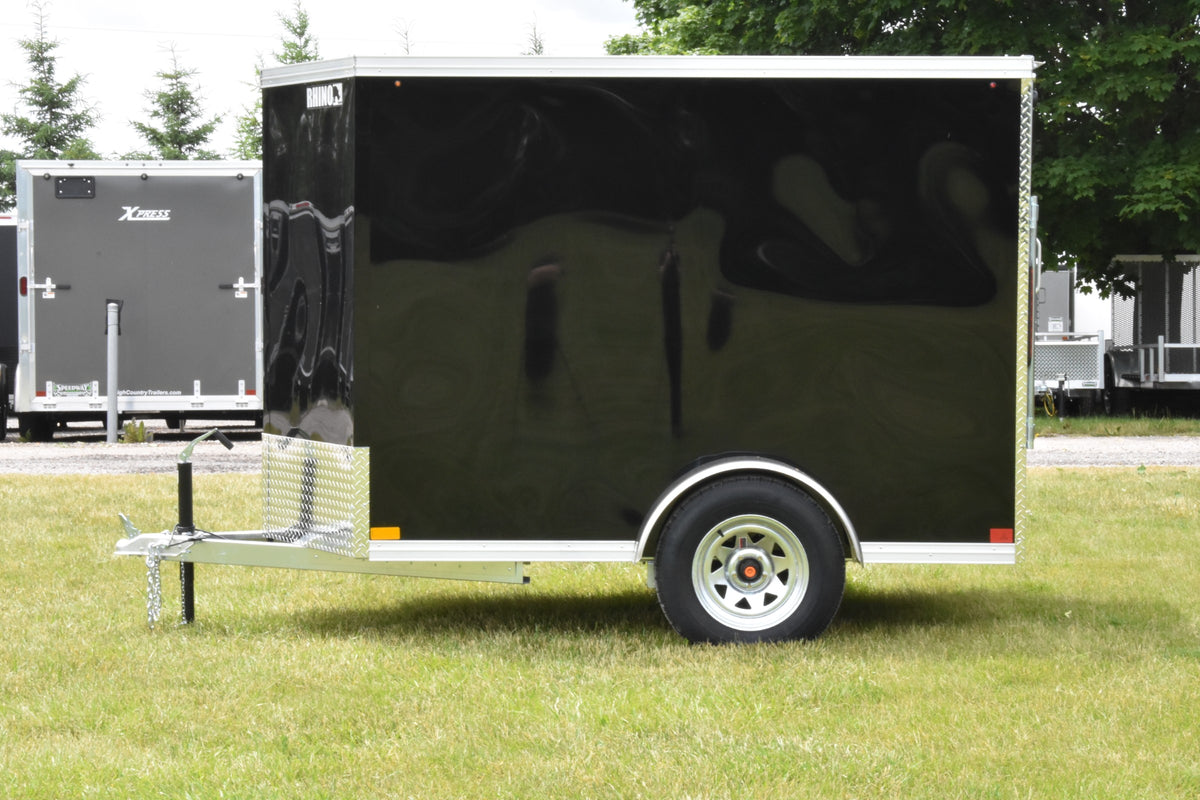 5' x 8' Rhino Galvanized Single Axle Enclosed Cargo Trailer (2025 ...