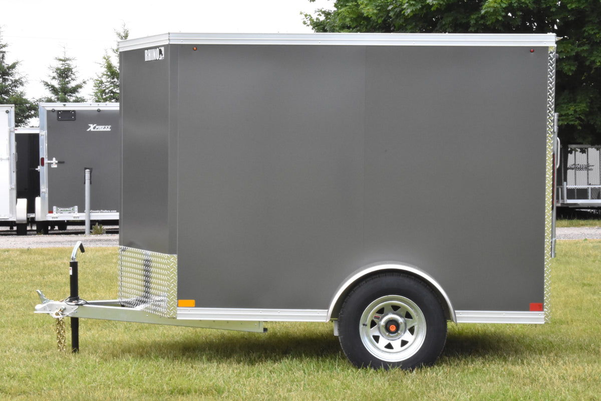5' x 8' Rhino Galvanized Single Axle Enclosed Trailer (2025) – Speedway ...