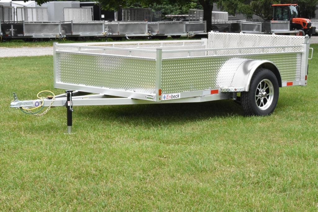 6' x 10' Enbeck Single Axle Aluminum Utility Trailer w/ Aluminum Rims ...