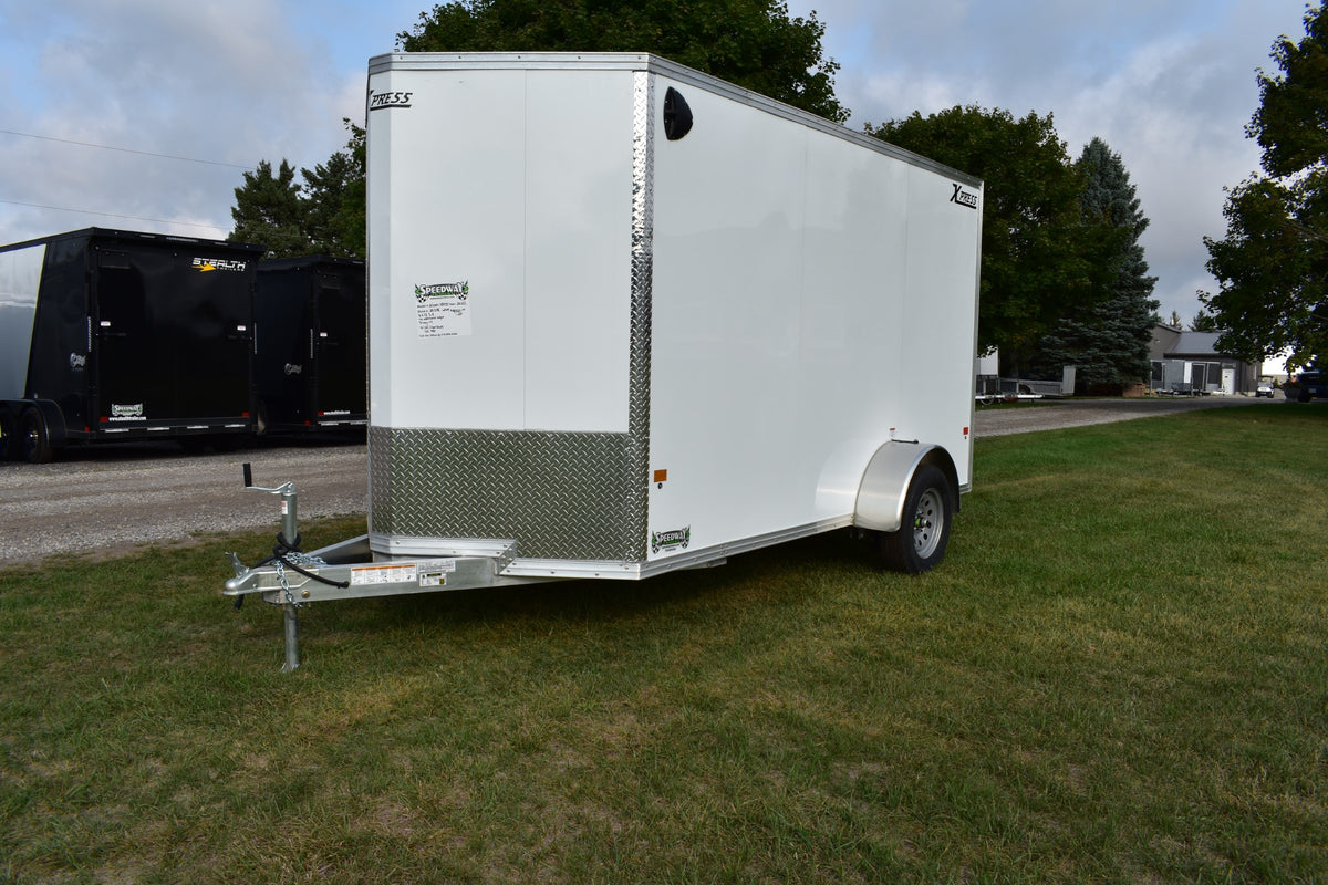 6' x 12' Alcom Xpress Single Axle Aluminum Enclosed Cargo Trailer (202 ...