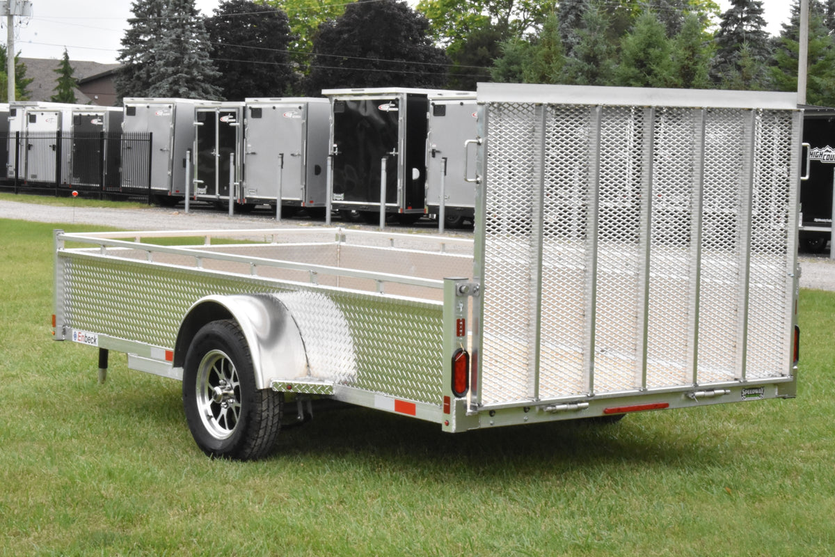 6' x 12' Enbeck Single Axle Aluminum Utility Trailer w/ Aluminum Rims ...
