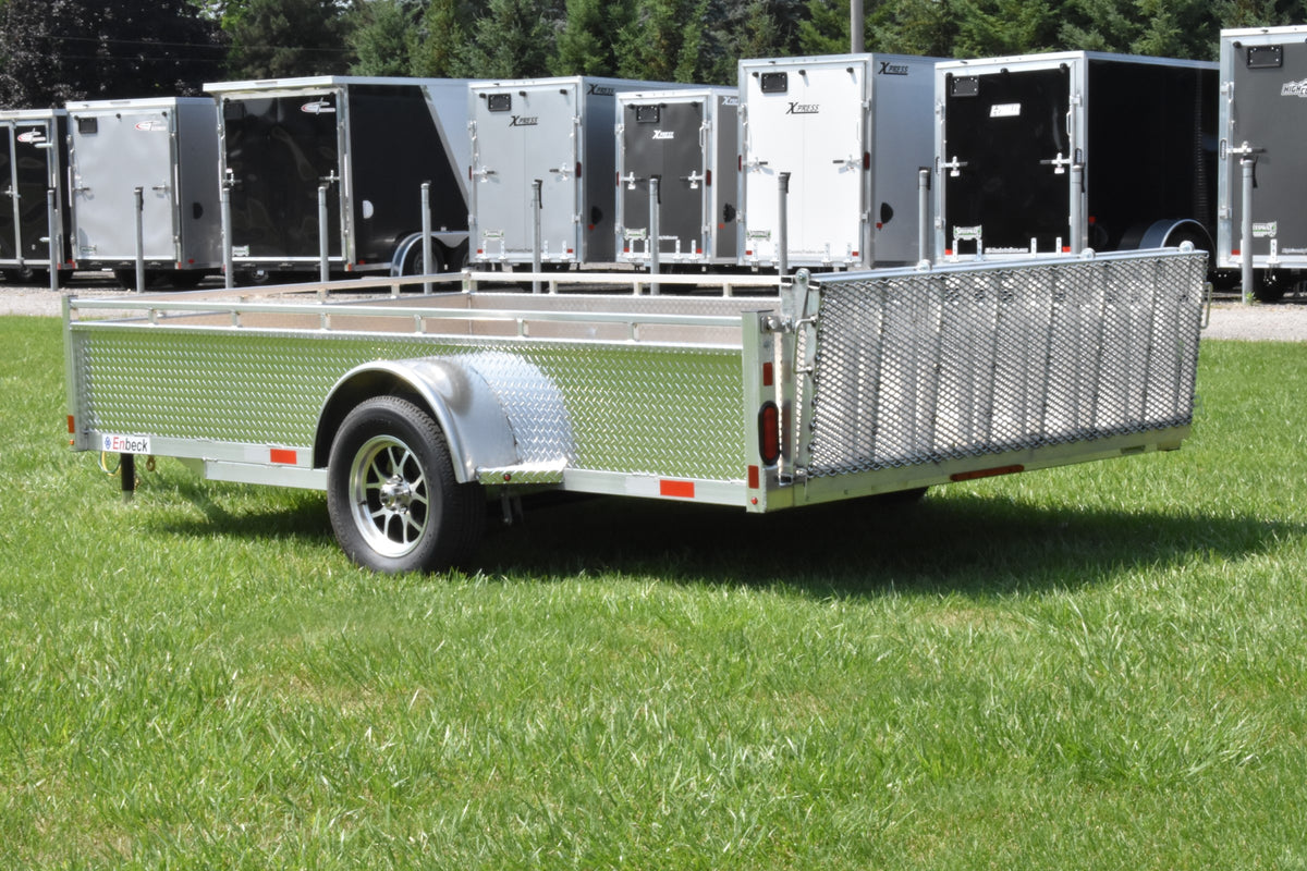7' x 12' Enbeck Single Axle Aluminum Utility Trailer w/ Aluminum Rims ...
