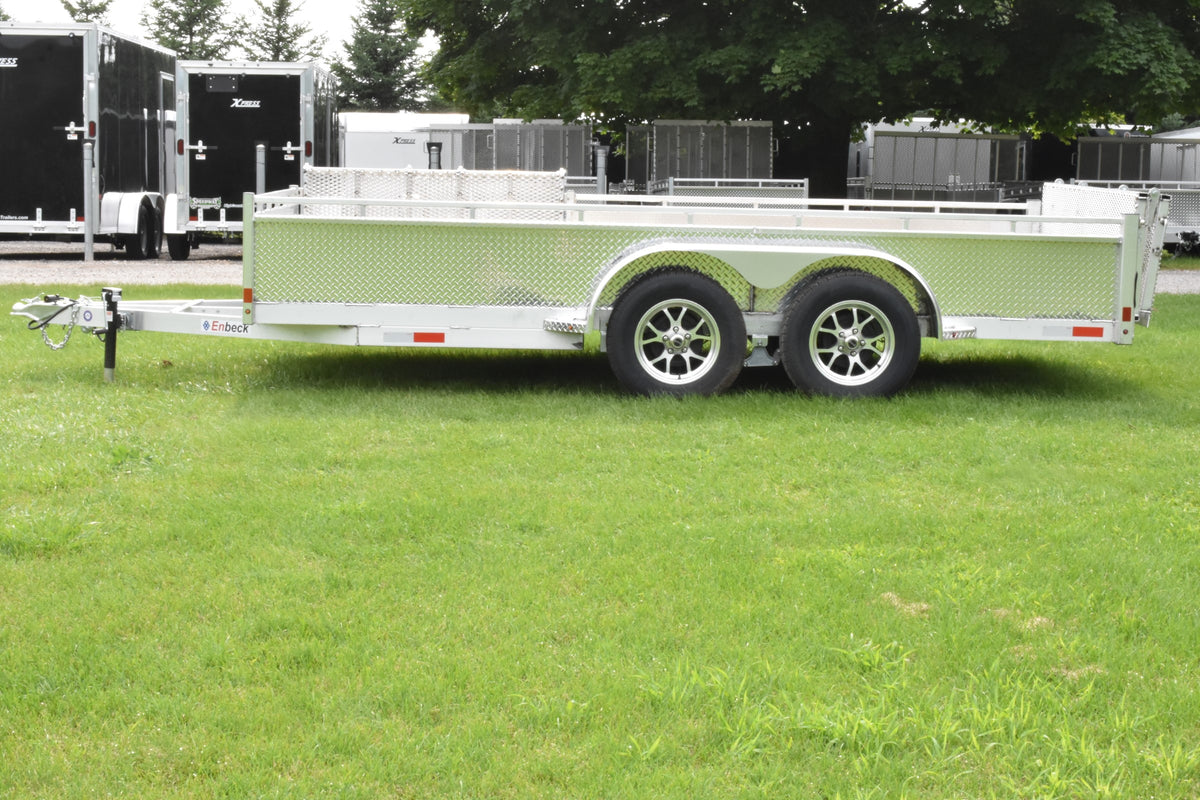 7' x 14' Enbeck Tandem Axle Aluminum Utility Trailer w/ Side Load Ramp ...