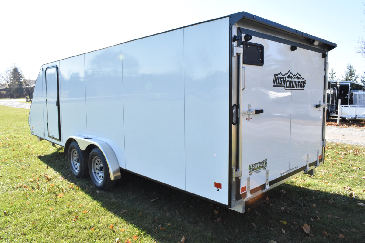 7.5' x 22' Alcom Xpress Tandem Axle Aluminum Enclosed Snowmobile Trail ...