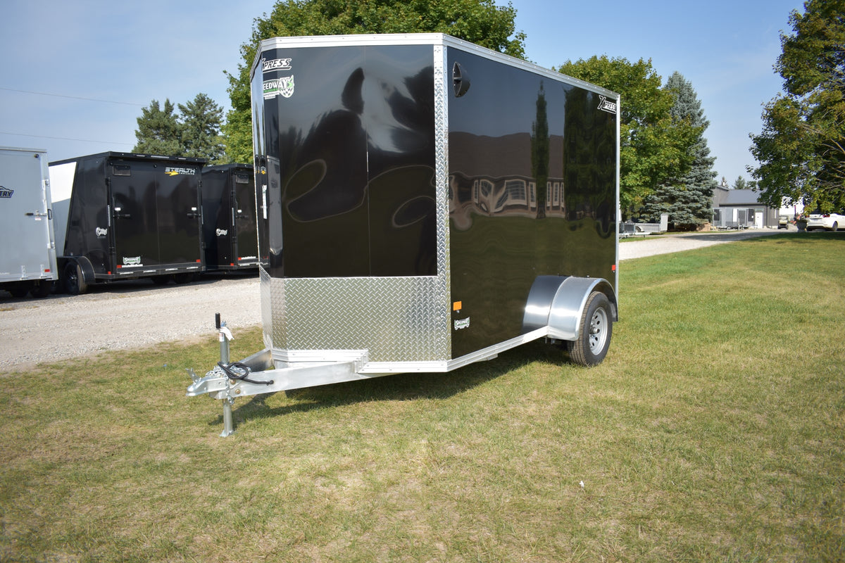 6' x 10' Alcom Xpress Single Axle Aluminum Enclosed Cargo Trailer (202 ...